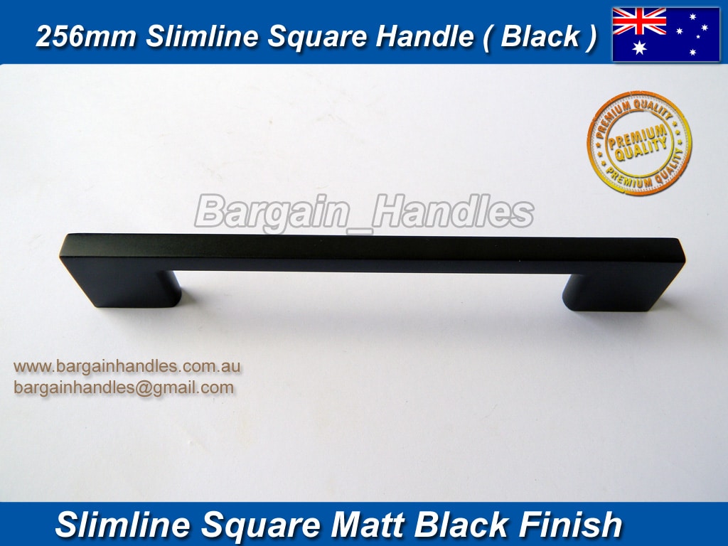 256mm Slimline Handle D-Square Matte Black