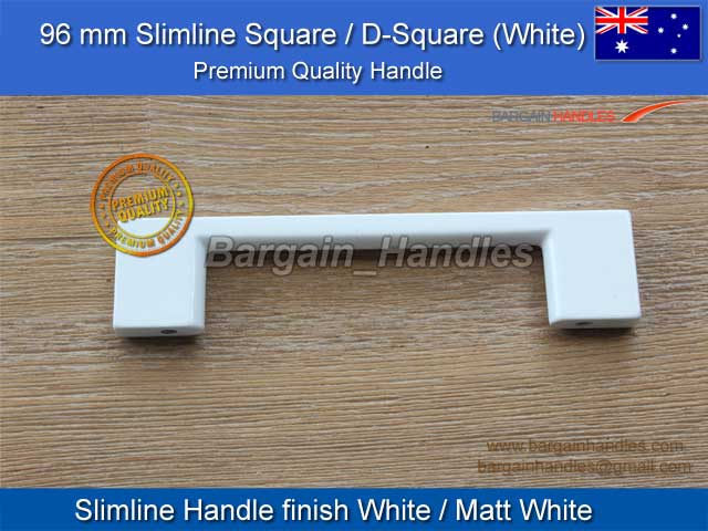 96mm Slimline Handle D-Square Matte White