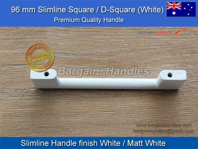 96mm Slimline Handle D-Square Matte White
